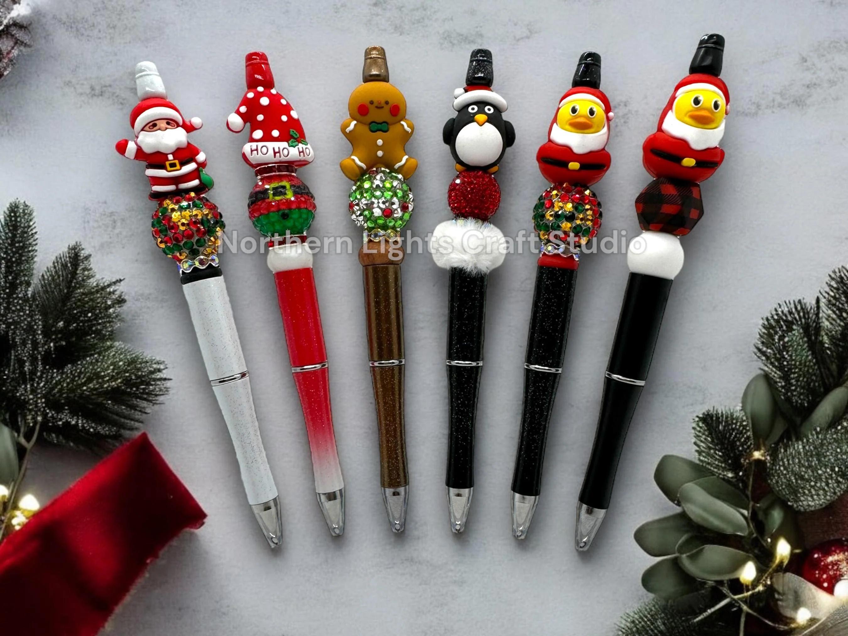 3D Focal Beaded Christmas Pens, Penguin Pen, Christmas Rubber Duck Pen ...