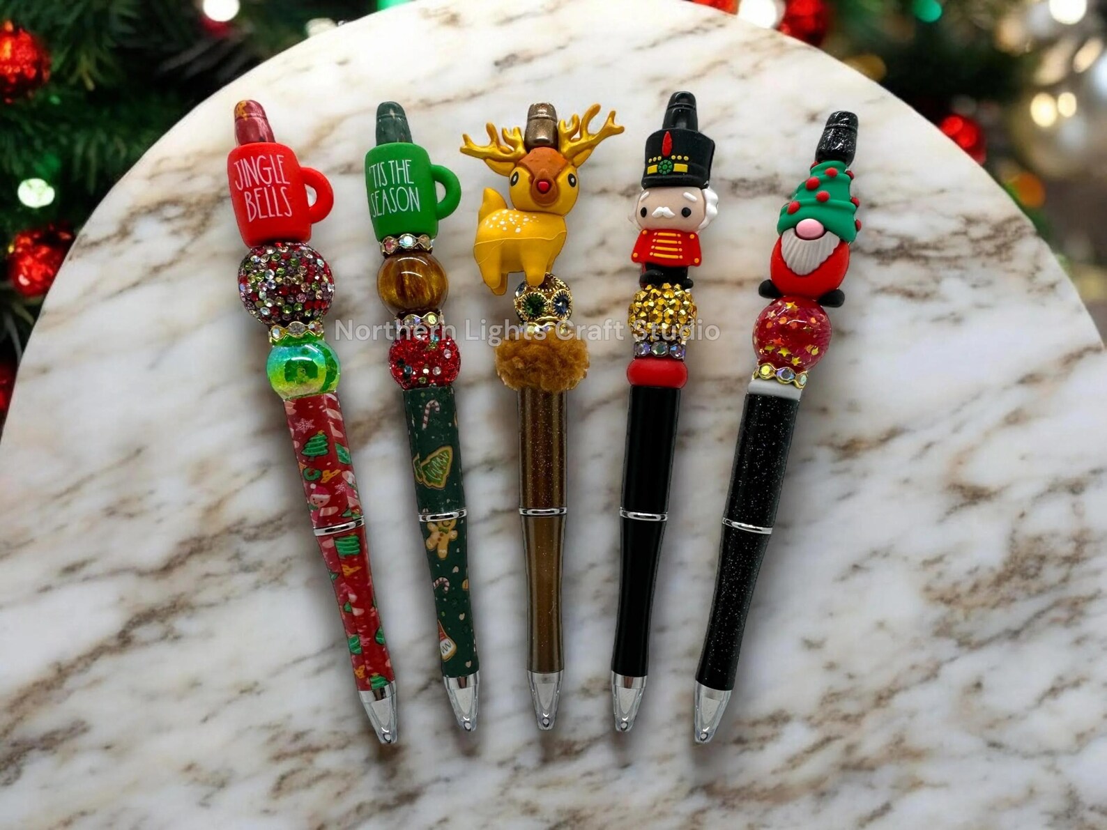 3D Christmas Focal Pens, Coffe Mug Pen, Nutcracker Pen, Santa Gnome Pen ...