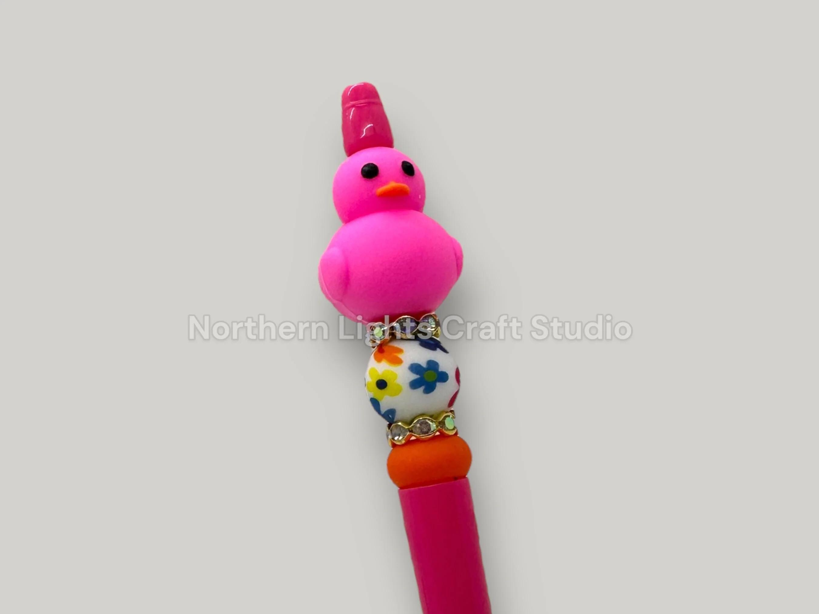3D Beaded Rubber Duck Focal Pen, Rubber Duckie Pen, Rubber Duckie ...