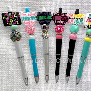 Sarcastic Beaded Pens, on My Husband's Last Nerve Pen, Roll Eyes Out ...