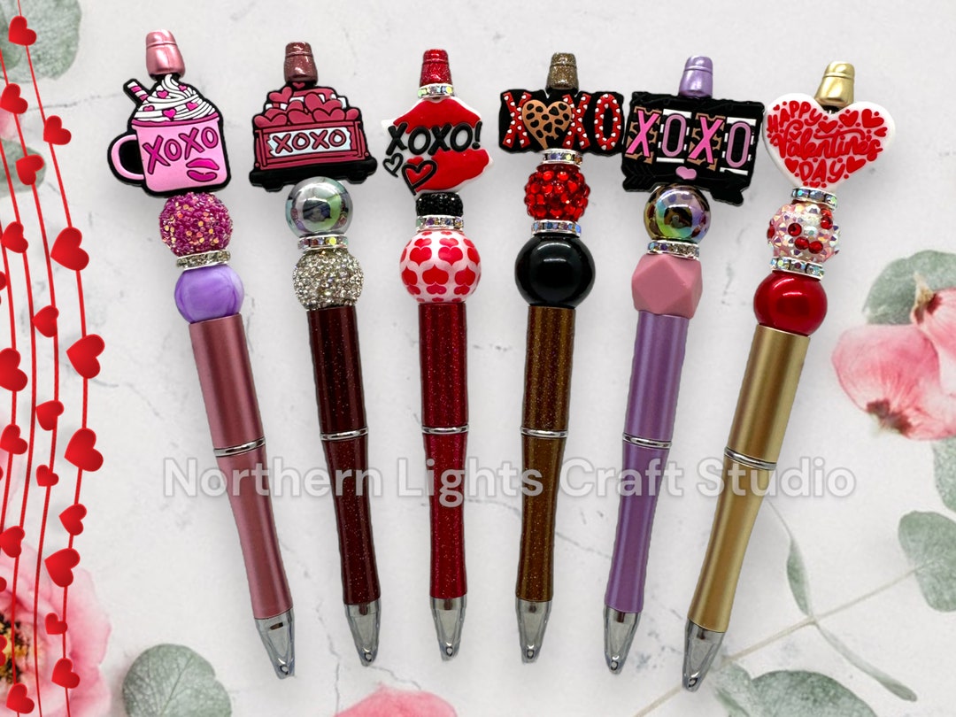 Valentine's Day Pen, Bling Pen, XOXO Beaded Pen, Love Themed Pens ...