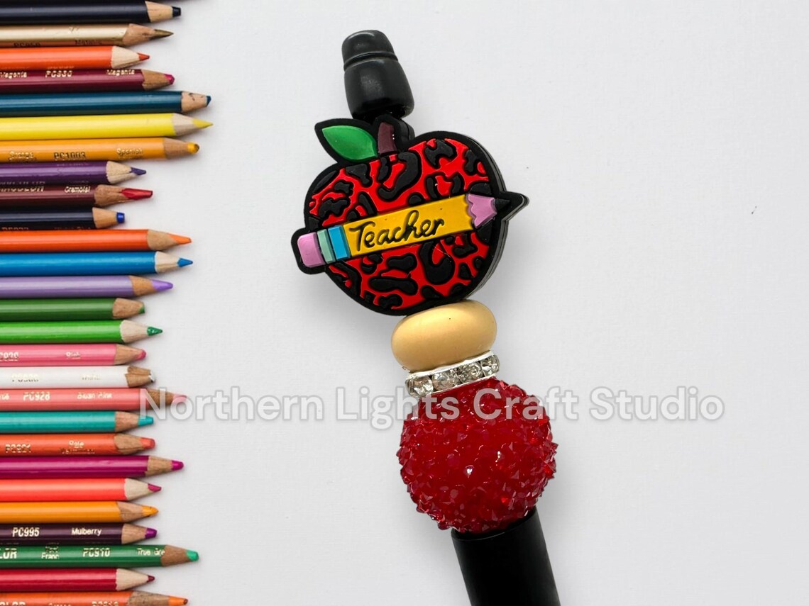 Teacher Appreciation Gift, Teacher Apple Pen, Bling Pen, Teacher Heart ...