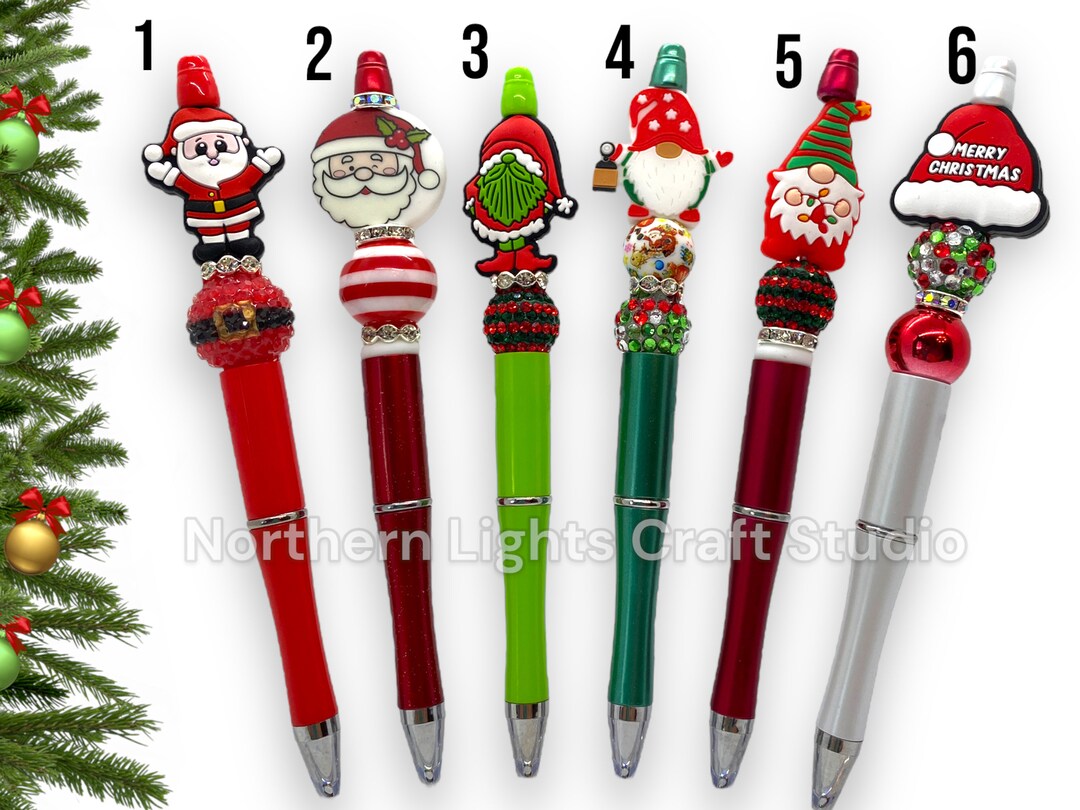 Custom Beaded Christmas Pen, Bling Pen, Christmas Bling Pen, Santa Gift ...