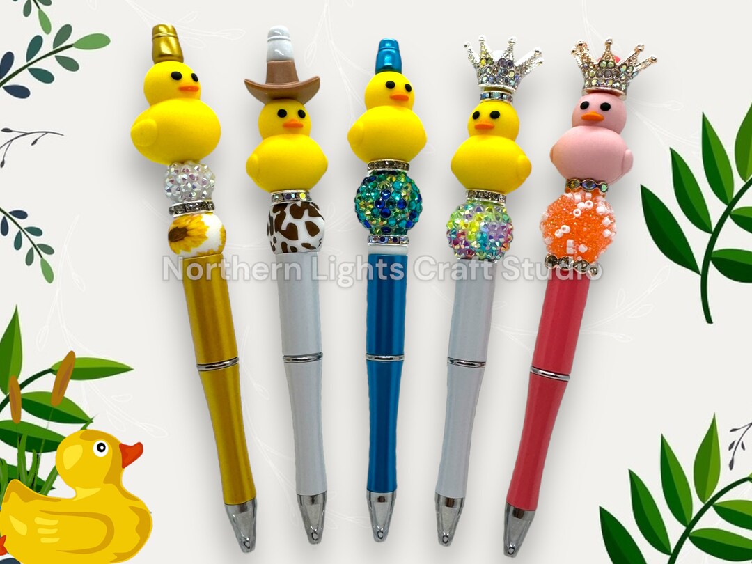 Handmade Beaded Rubber Duck Pen, Rubber Duckie Pen, Rubber Duckie ...