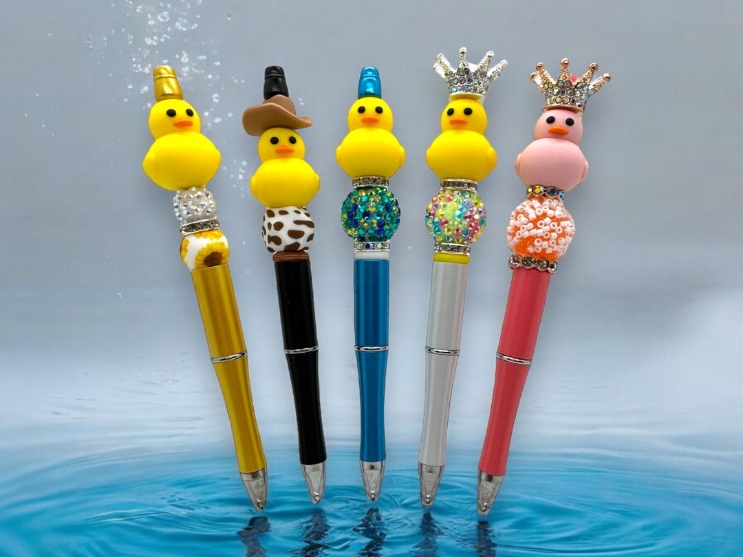 Handmade Beaded Rubber Duck Pen, Rubber Duckie Pen, Rubber Duckie ...