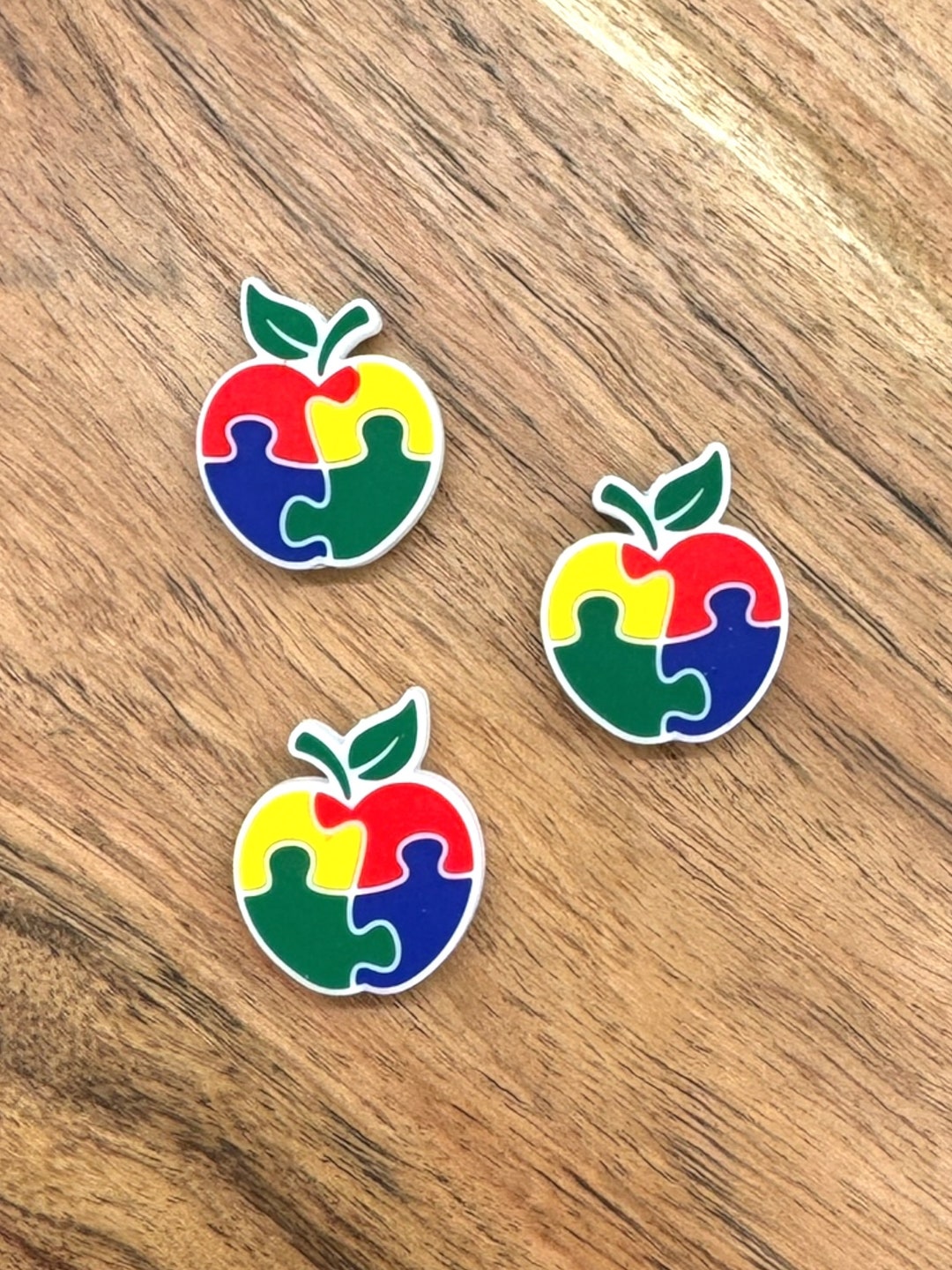 Autism Awareness Apple Focal, Autism Awareness Puzzle Bead - Etsy