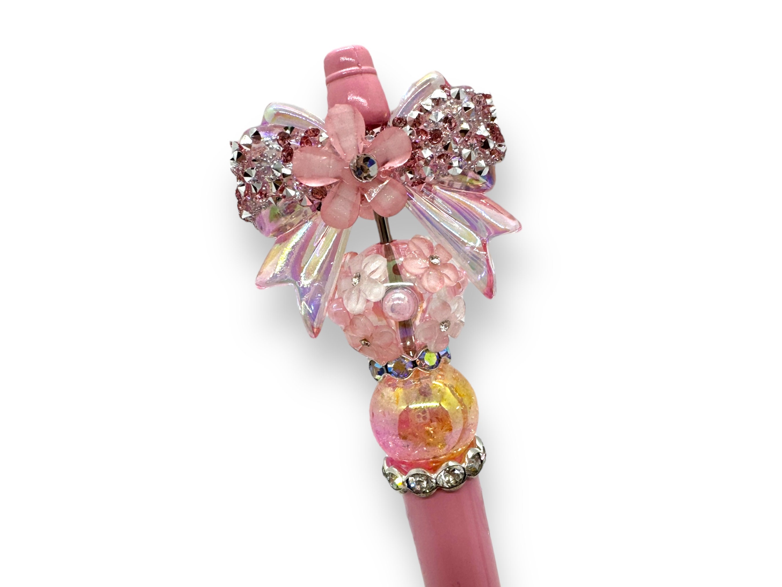 Fancy Beaded Bow Pens, Fancy Bow Pen, Sugar Bead Bow Pen, Crystal Bow ...