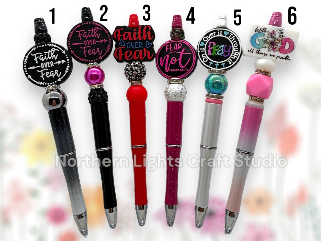 Custom Beaded Faith Pen, Faith Over Fear Gift, Pray Through It, Bling ...