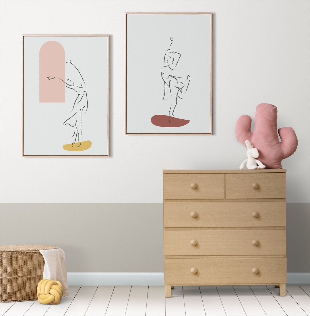 Minimalist Boho Dancer Wall Art Print Set of 2 Digital Printable ...