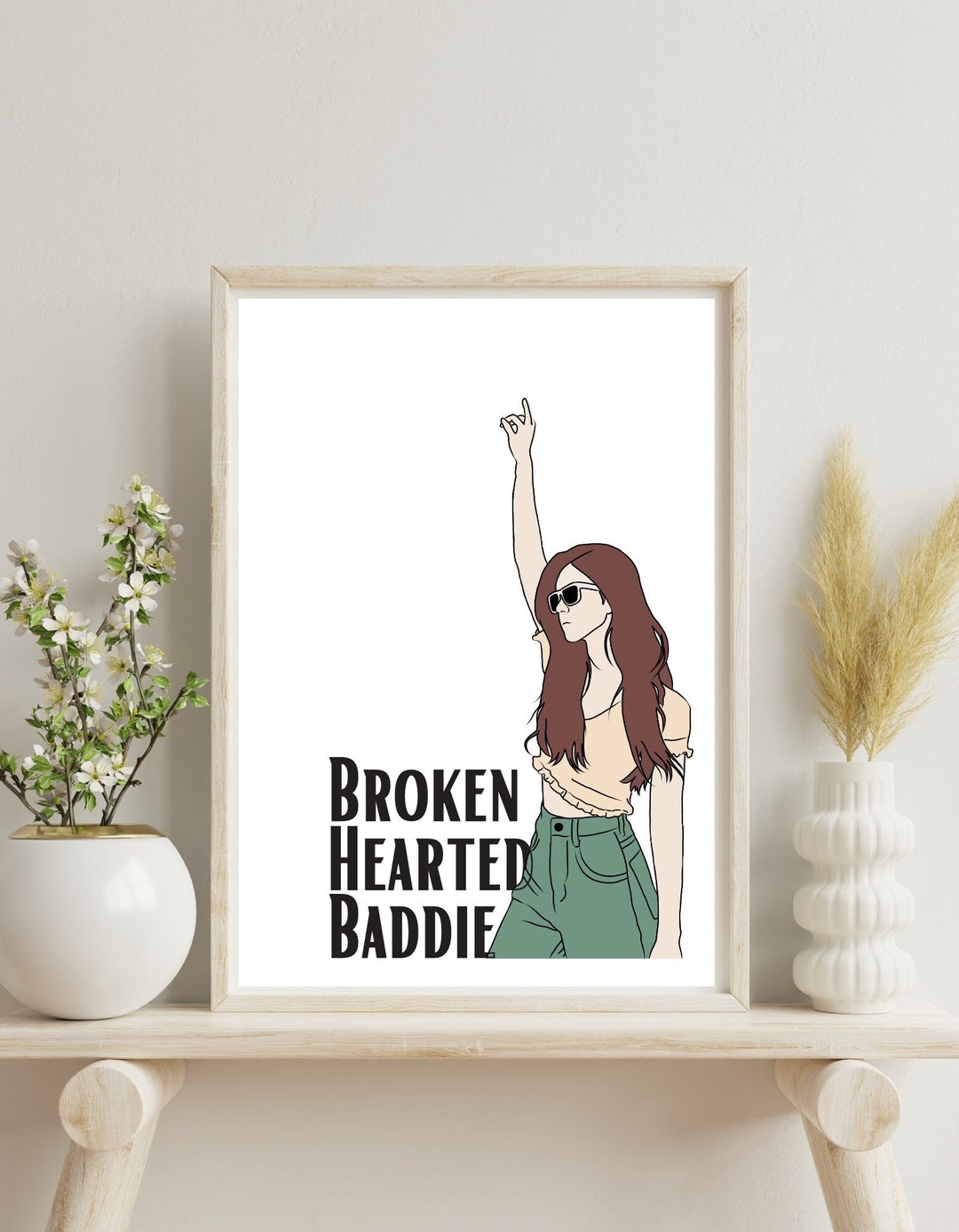 Broken Hearted Baddie Digital Art, Wall Art, Heartbreak Card ...