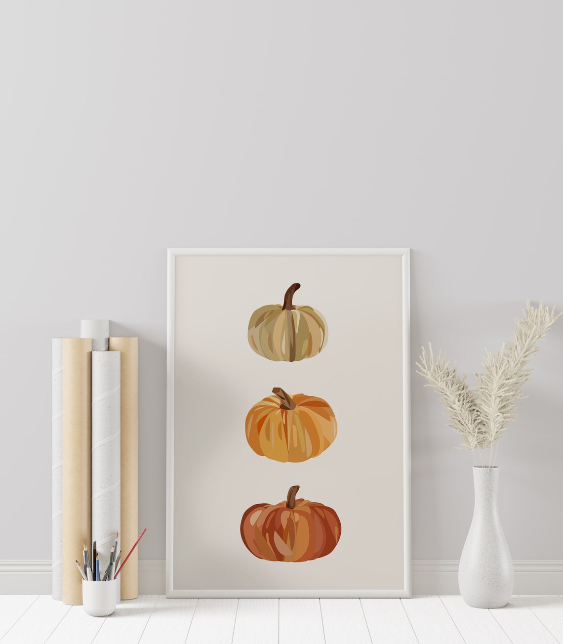 Pumpkin Set Fall Decor Pumpkin Printable Wall Art Fall Wall - Etsy