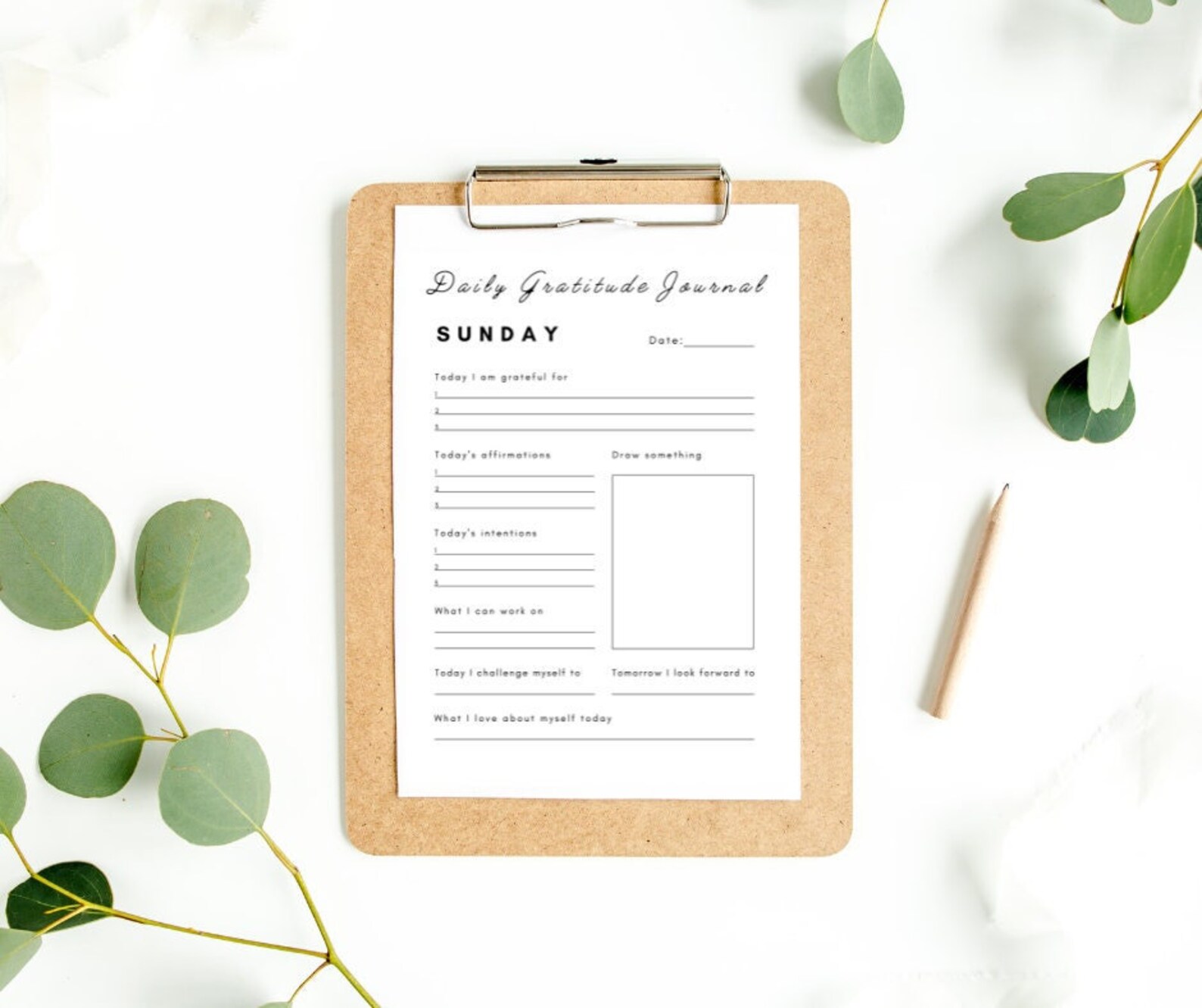 Daily Gratitude Journal, Instant Download, Printable Gratitude Sheet ...