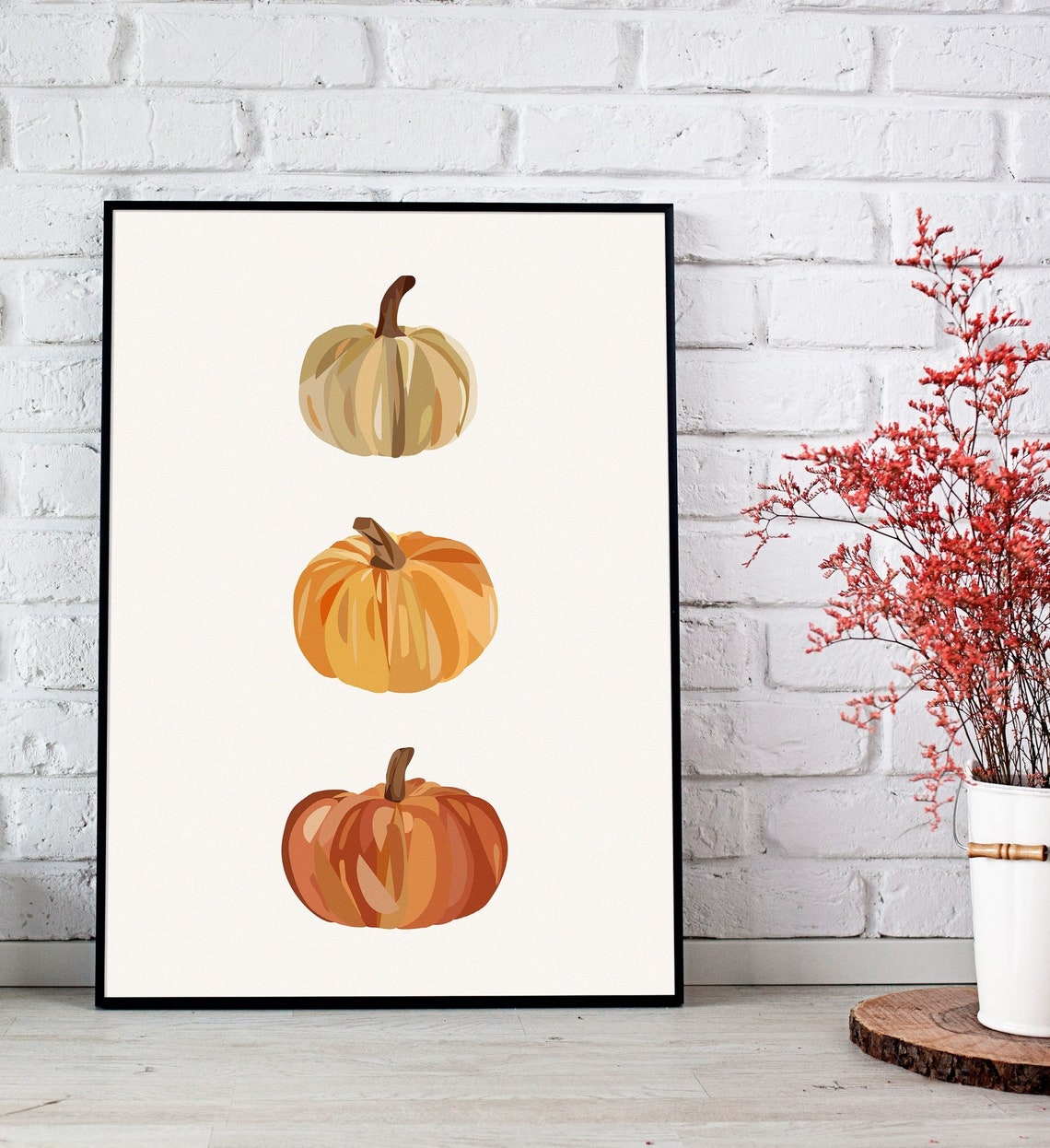 Pumpkin Set Fall Decor Pumpkin Printable Wall Art Fall Wall - Etsy