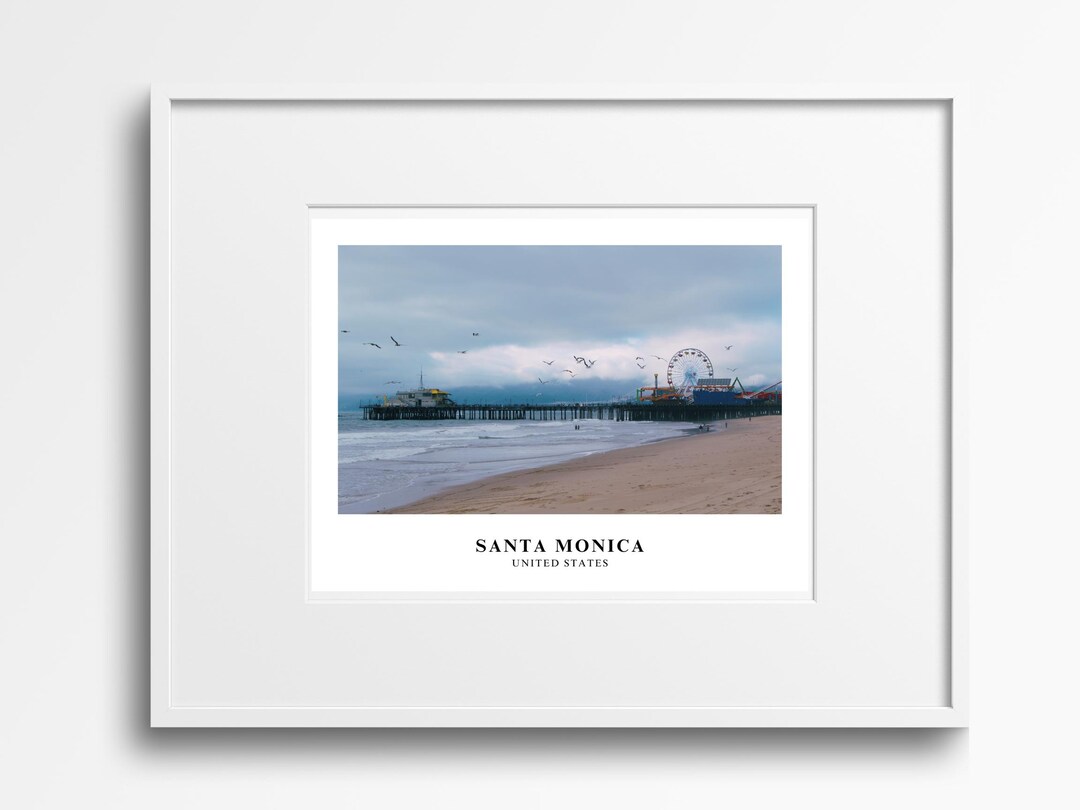 California Print, Santa Monica Photo Poster, California Travel Wall Art ...