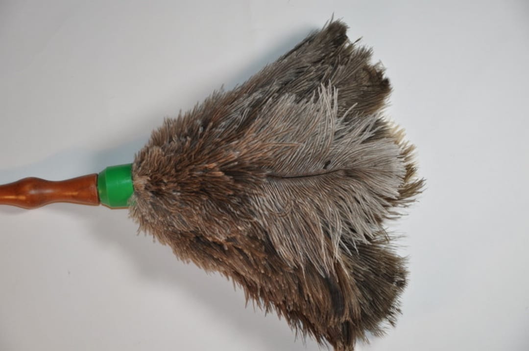 Ostrich Feather Duster With Real Ostrich Feathers and Wooden Handle CT ...