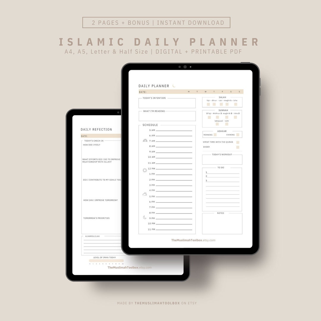Islamic Daily Planner | Digital & Printable Planner| Islam Focused ... Islamic Daily Planner | Digital & Printable Planner| Islam Focused ...