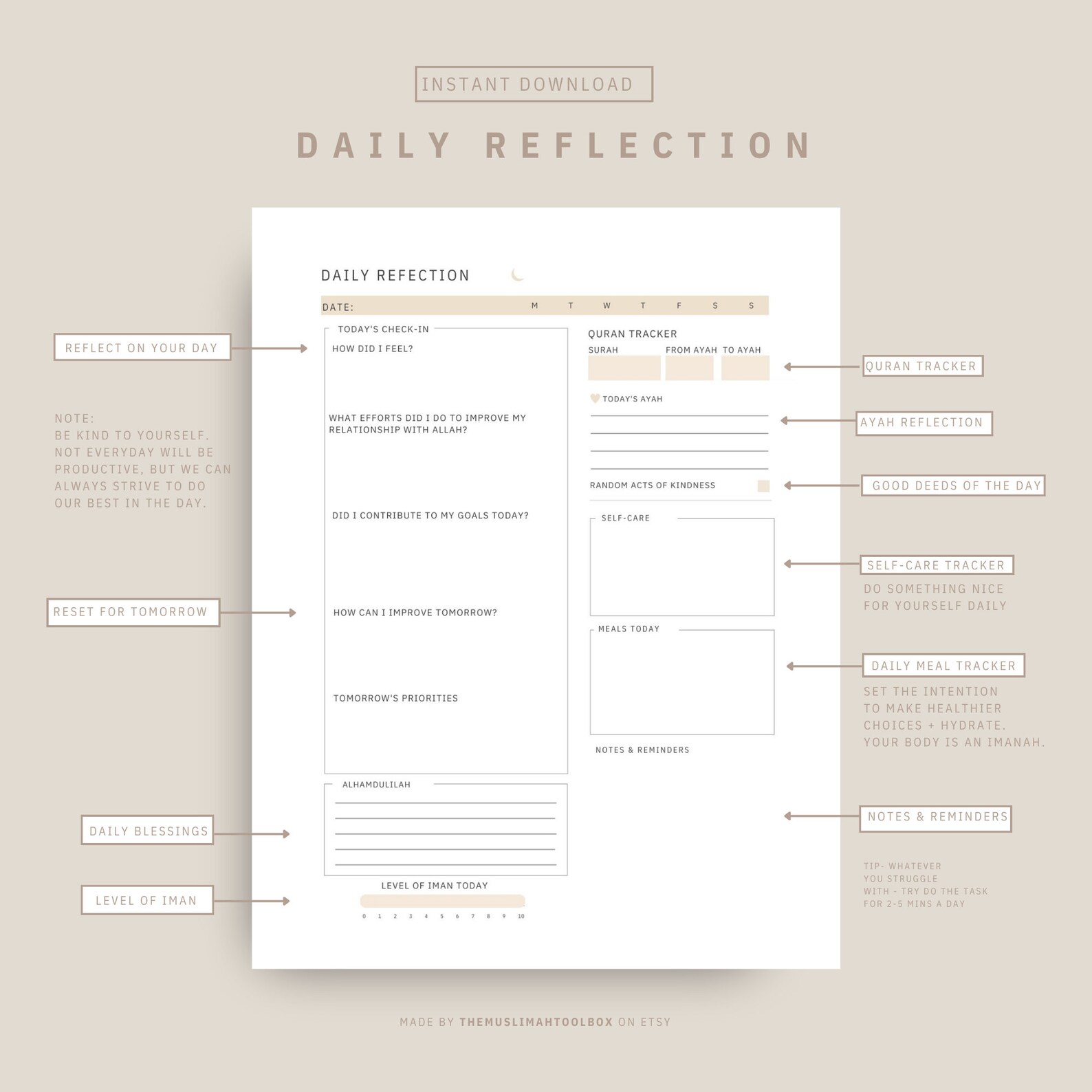 Islamic Daily Planner | Digital & Printable Planner| Islam Focused ...