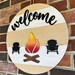 Welcome Campfire Door Hanger / Camping / Door Hanger / Welcome Sign - Etsy