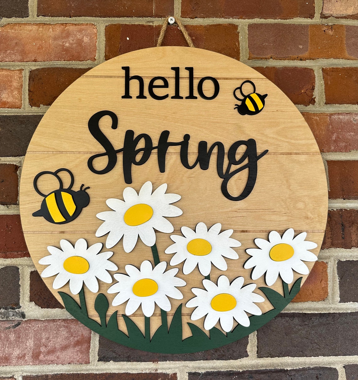 Hello Spring Door Hanger| Daisy’s| Bee Door Hanger|spring - Etsy