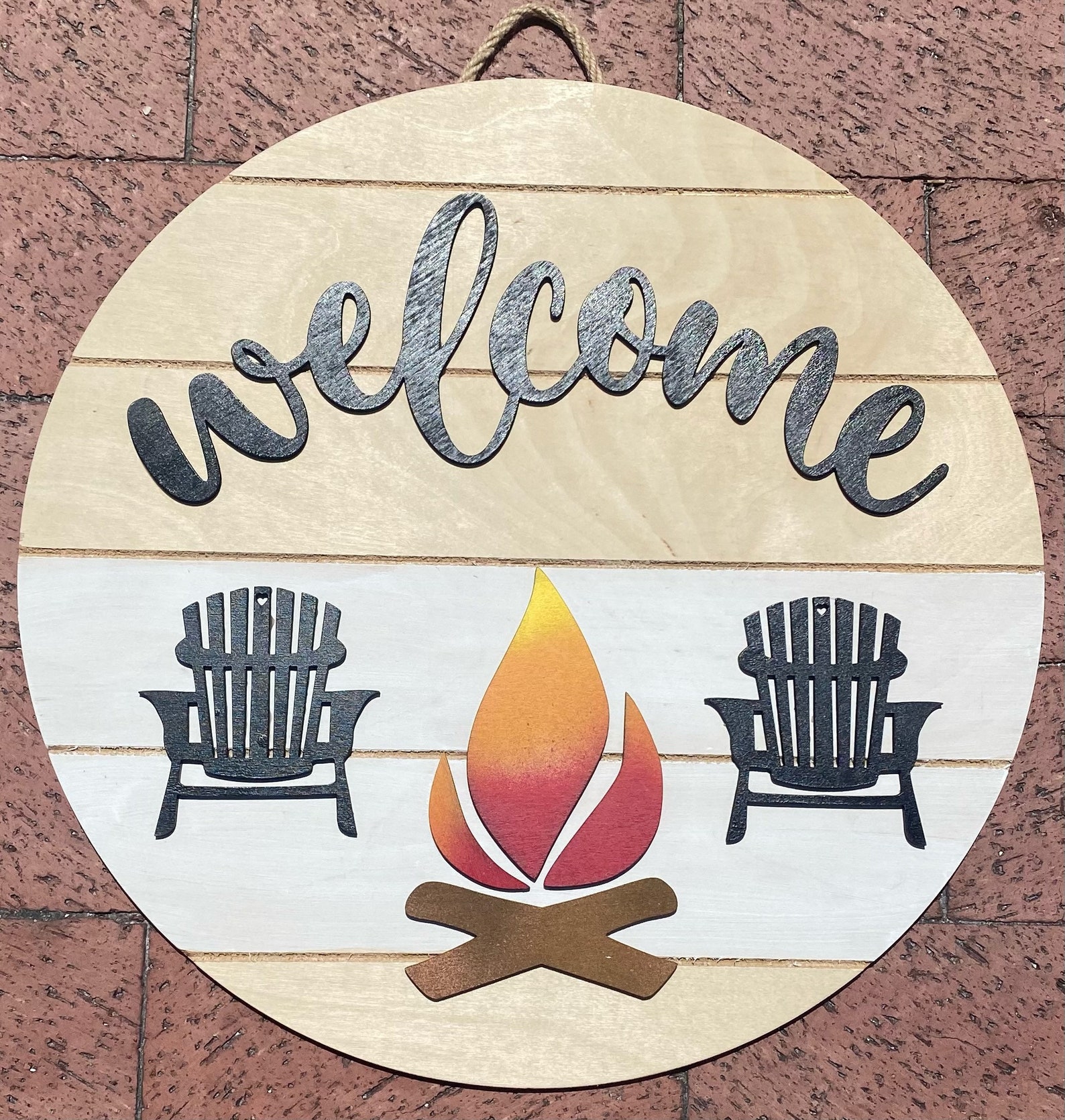 Welcome Campfire Door Hanger / Camping / Door Hanger / Welcome Sign - Etsy