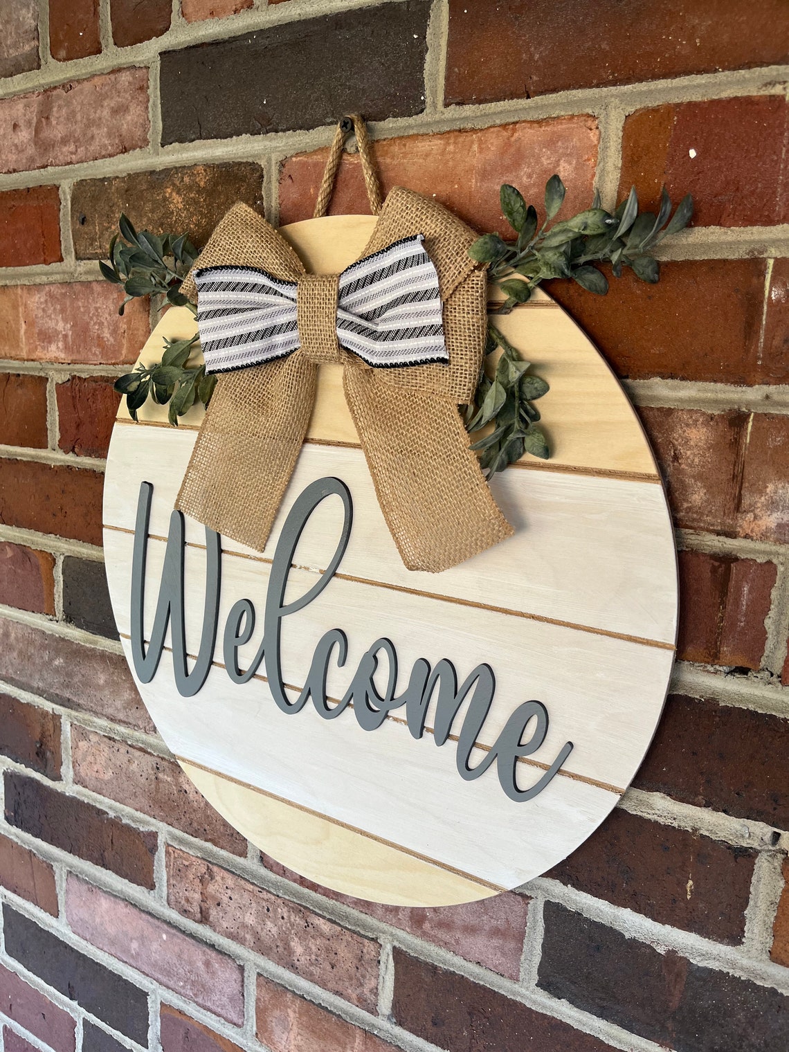 Welcome Door Hanger Front Door Welcome All Year Wreath Front Door Decor ...