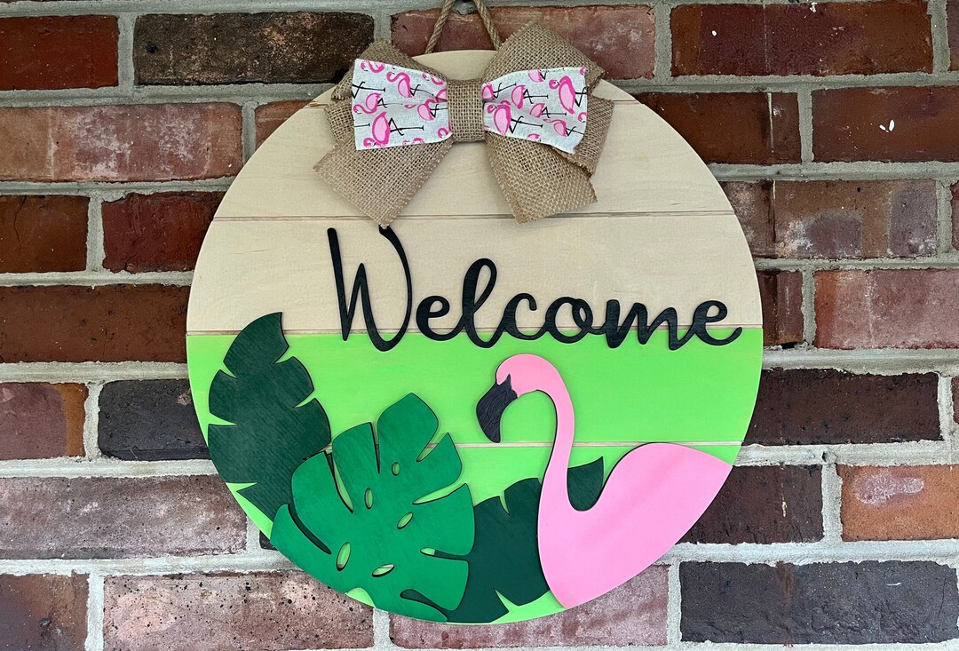 Flamingo Door Decor | Summer Door Sign | Flamingo | Summer Door Hanger ...