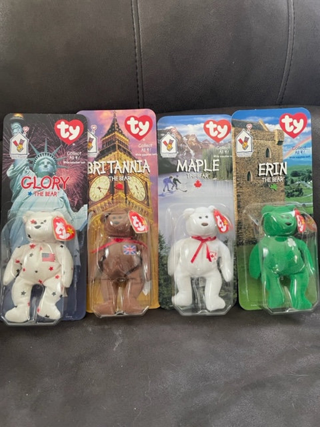 Mcdonalds 4 Pack TY Beanie Babies Representing US, Canada, Britain, and ...