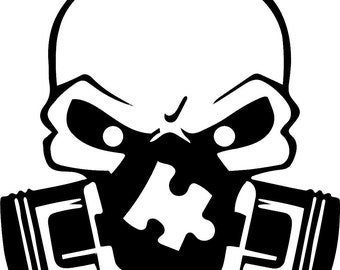 Autism Skull Decal - Etsy
