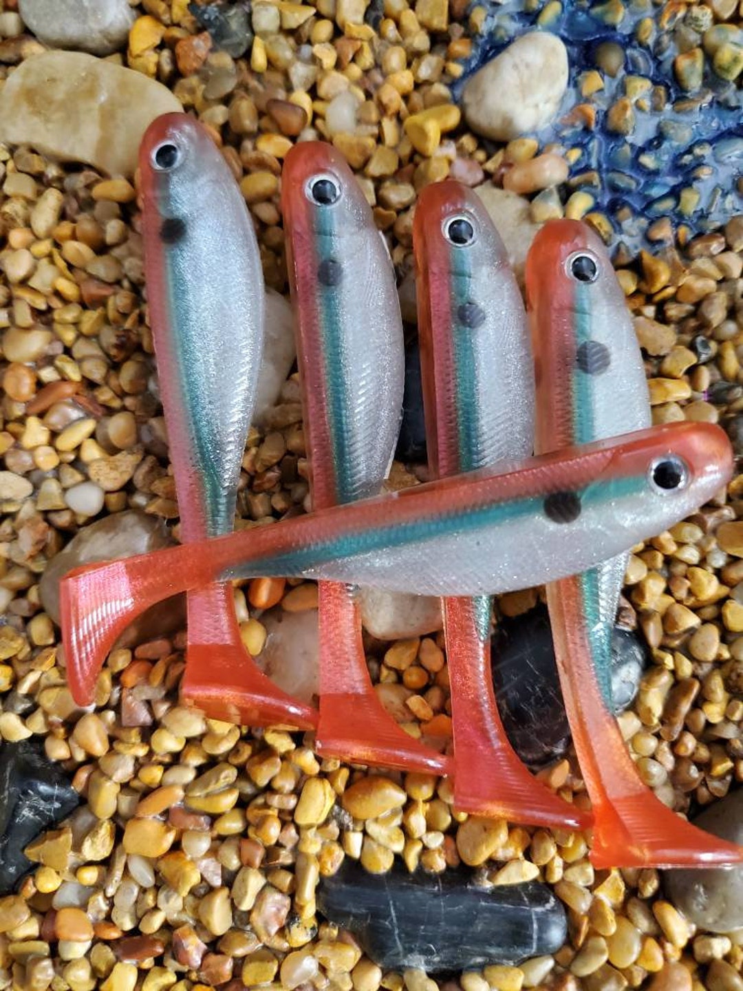 4" Shad Paddle Tail Swim Bait (multi Color) - Etsy