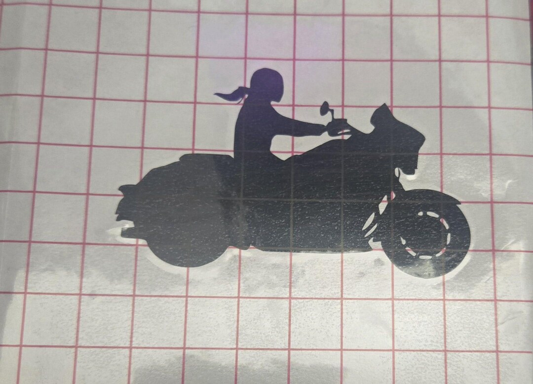 Motorcycle Lady Decal | Vinyl Car Decal | Window Decal | Laptop Decal ...