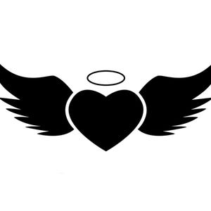 Angel Wings Halo Heart Decal | Vinyl Car Decal | Window Decal | Laptop ...
