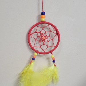 Red Dream Catcher, Handmade Dream Catcher, Wall Art, Wall Hanging Decor ...