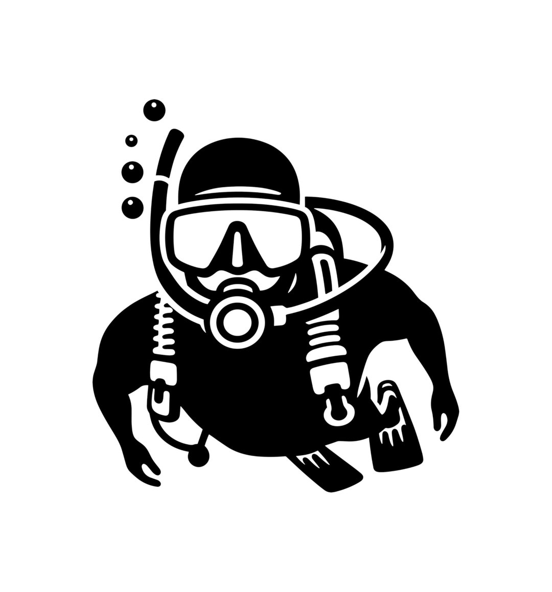 Scuba Diver Snorkeling Decal | Vinyl Car Decal | Window Decal | Laptop ...