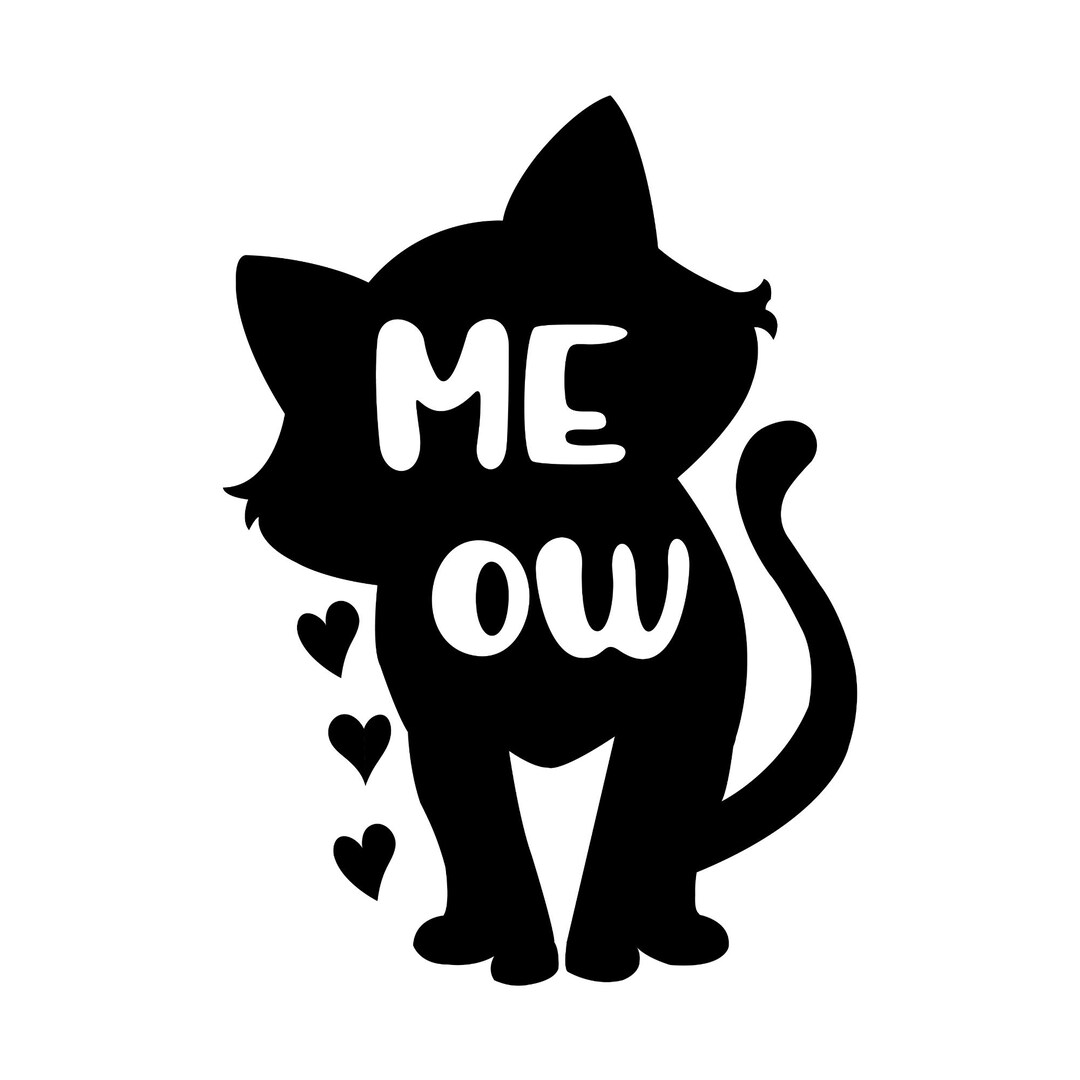 Meow Cat Decal | Vinyl Car Decal | Window Decal | Laptop Decal | Vinyl ...