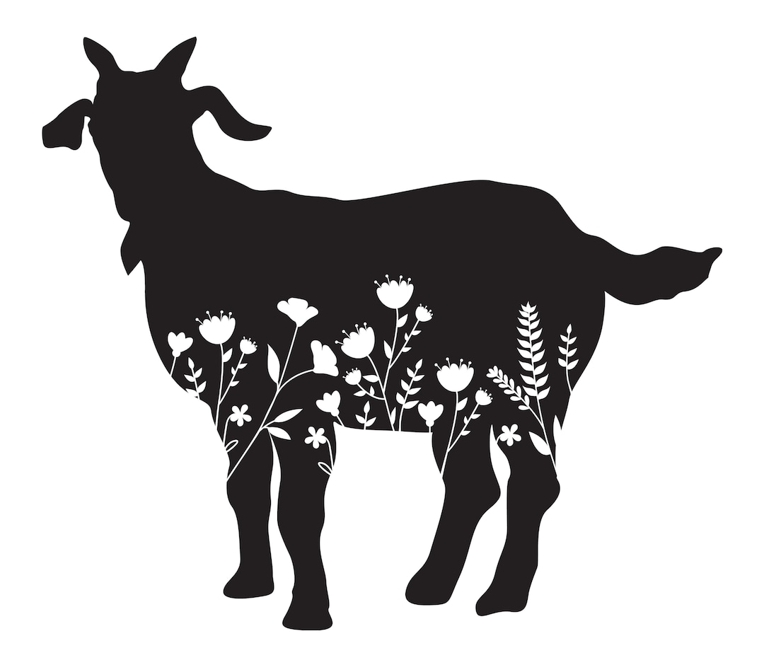 Floral Goat Decal Vinyl Car Decal Window Decal Laptop Decal Vinyl ...