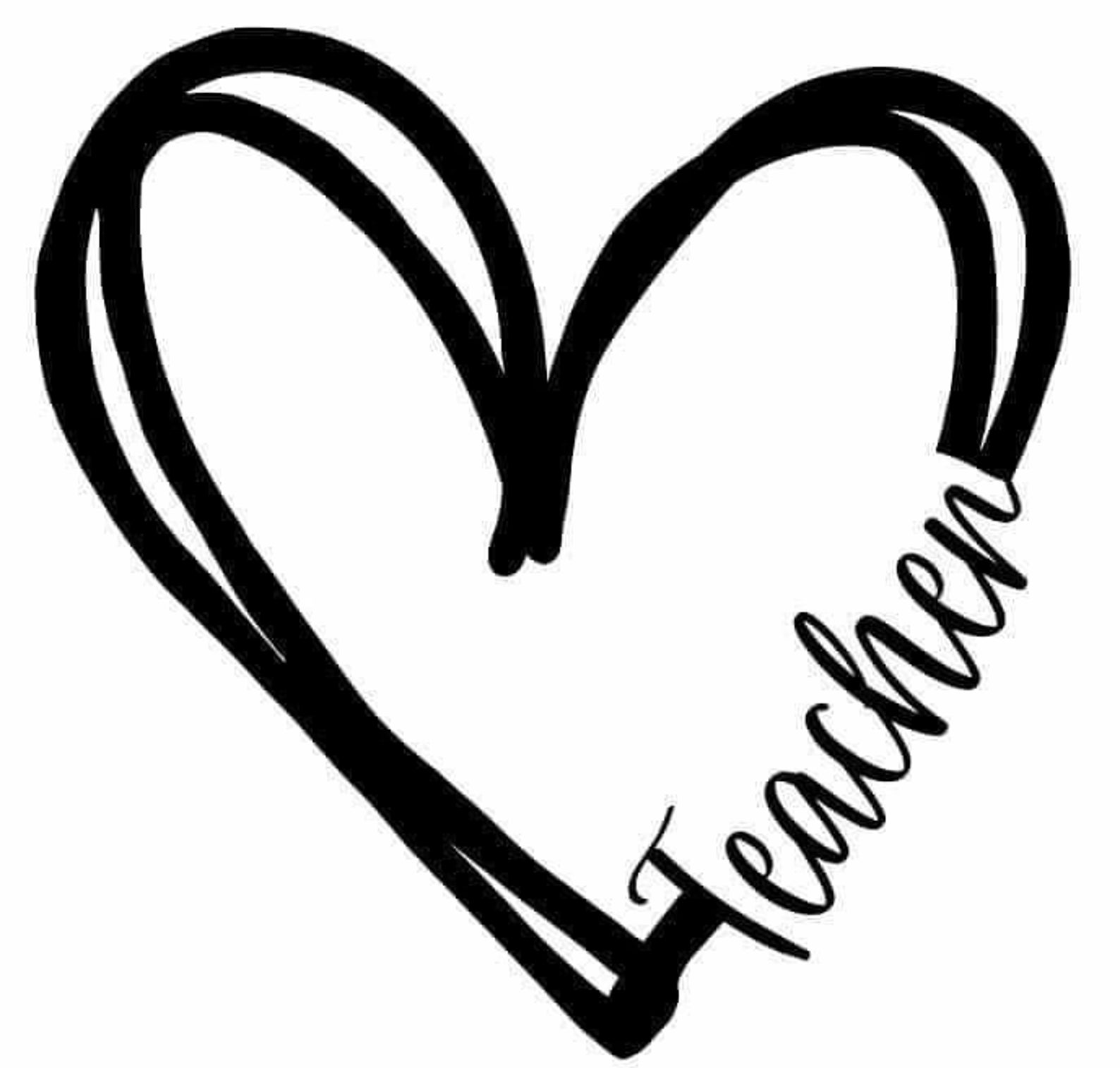 Teacher Heart Decal - Etsy