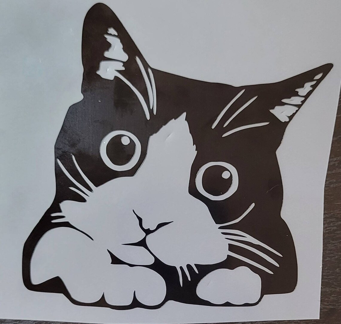 Black Cat Outline Peeking Decal Vinyl Car Decal Window - Etsy