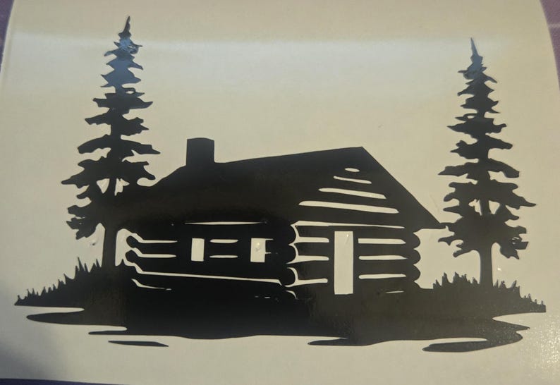 Cabin Forest Decal | Vinyl Car Decal | Window Decal | Laptop Decal ...