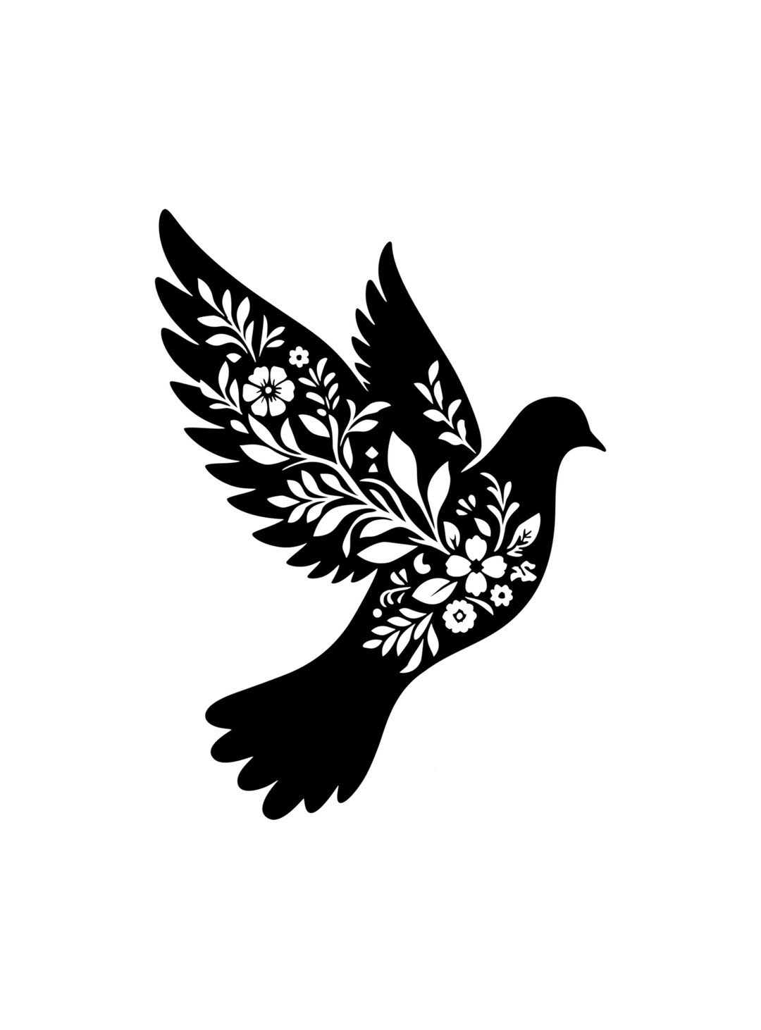 Floral Dove Decal | Vinyl Car Decal | Window Decal | Laptop Decal ...