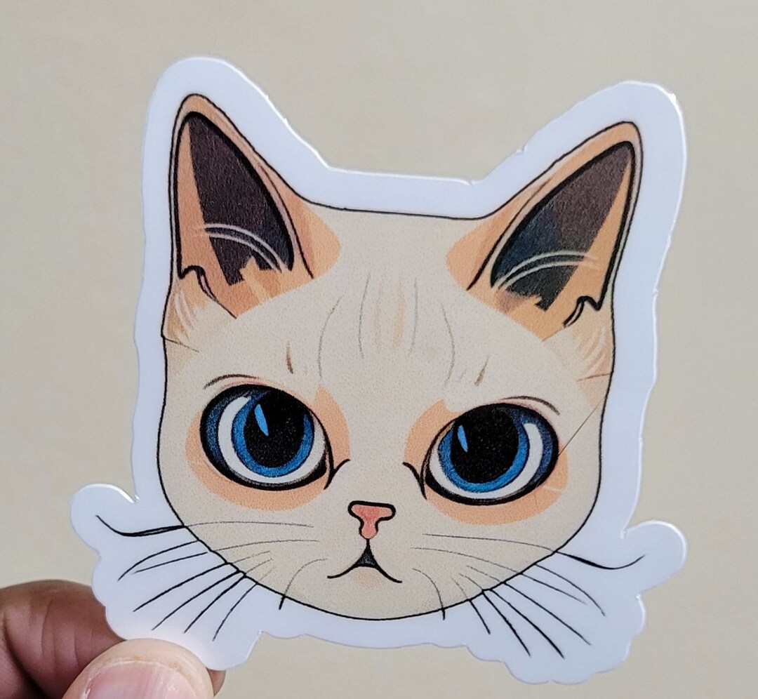 Cat Head Sticker Cat Sticker Laptop Sticker Water Bottle Sticker ...