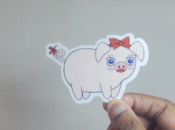 Pig Sticker Girly Pig Sticker Funny Pig Sticker Laptop | Etsy