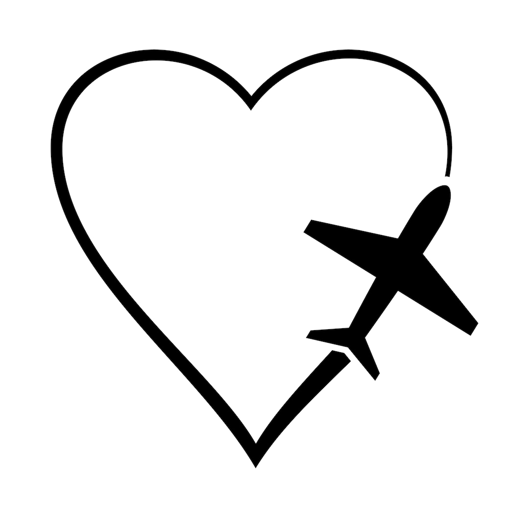 Airplane Heart Decal | Vinyl Car Decal | Window Decal | Laptop Decal ...