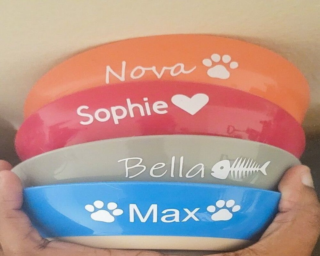 Personalized Cat Bowl, Custom Cat Dish, Non-slip Cat Bowl, Custom Pet ...