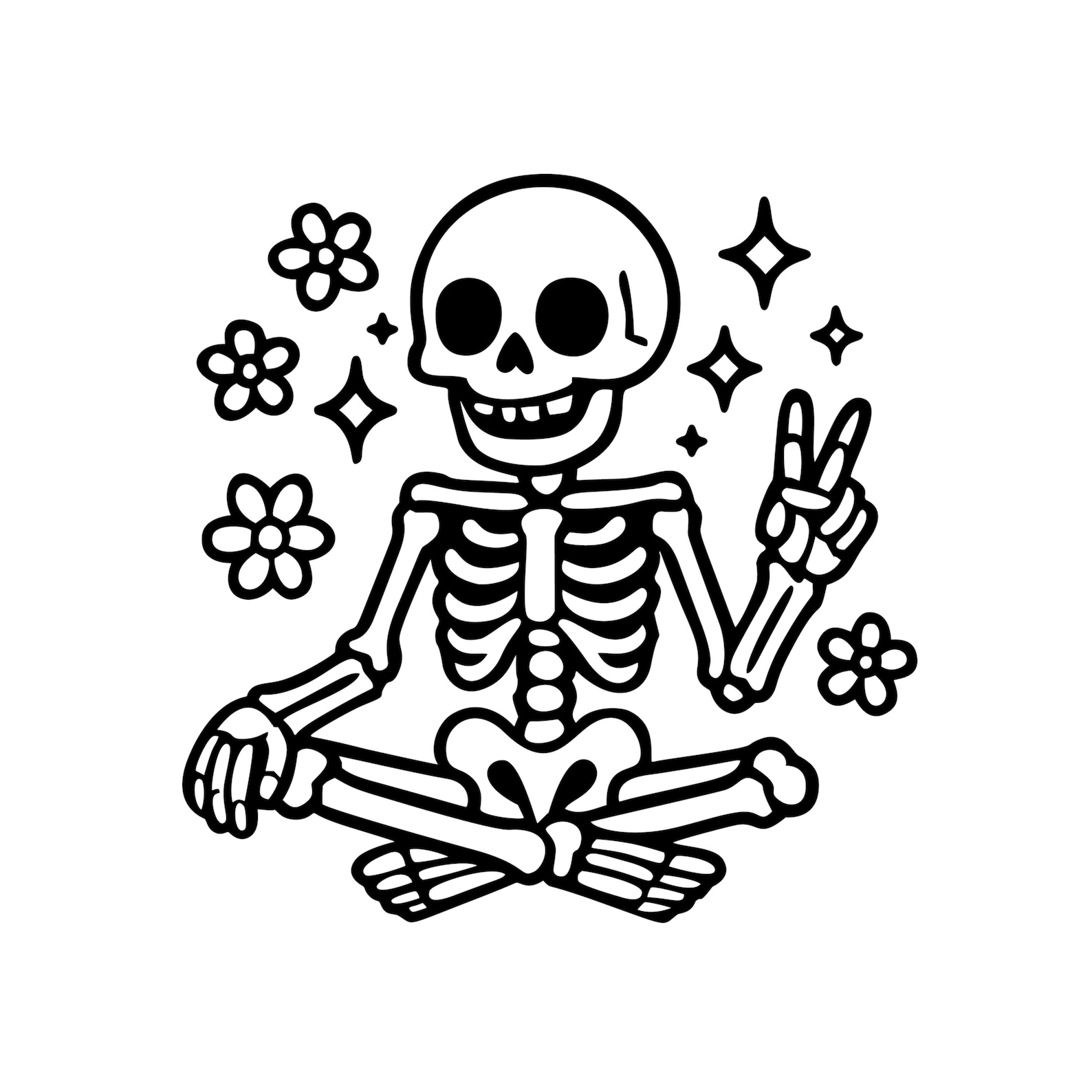 Skeleton Peace Sign Decal | Vinyl Car Decal | Window Decal | Laptop ...