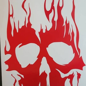 Flame Skull Decal | Vinyl Car Decal | Window Decal | Laptop Decal ...