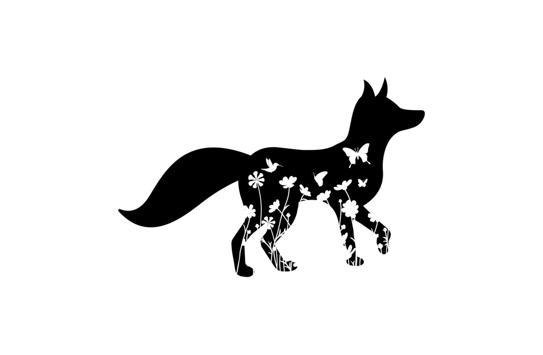 Floral Fox Decal | Vinyl Car Decal | Window Decal | Laptop Decal ...