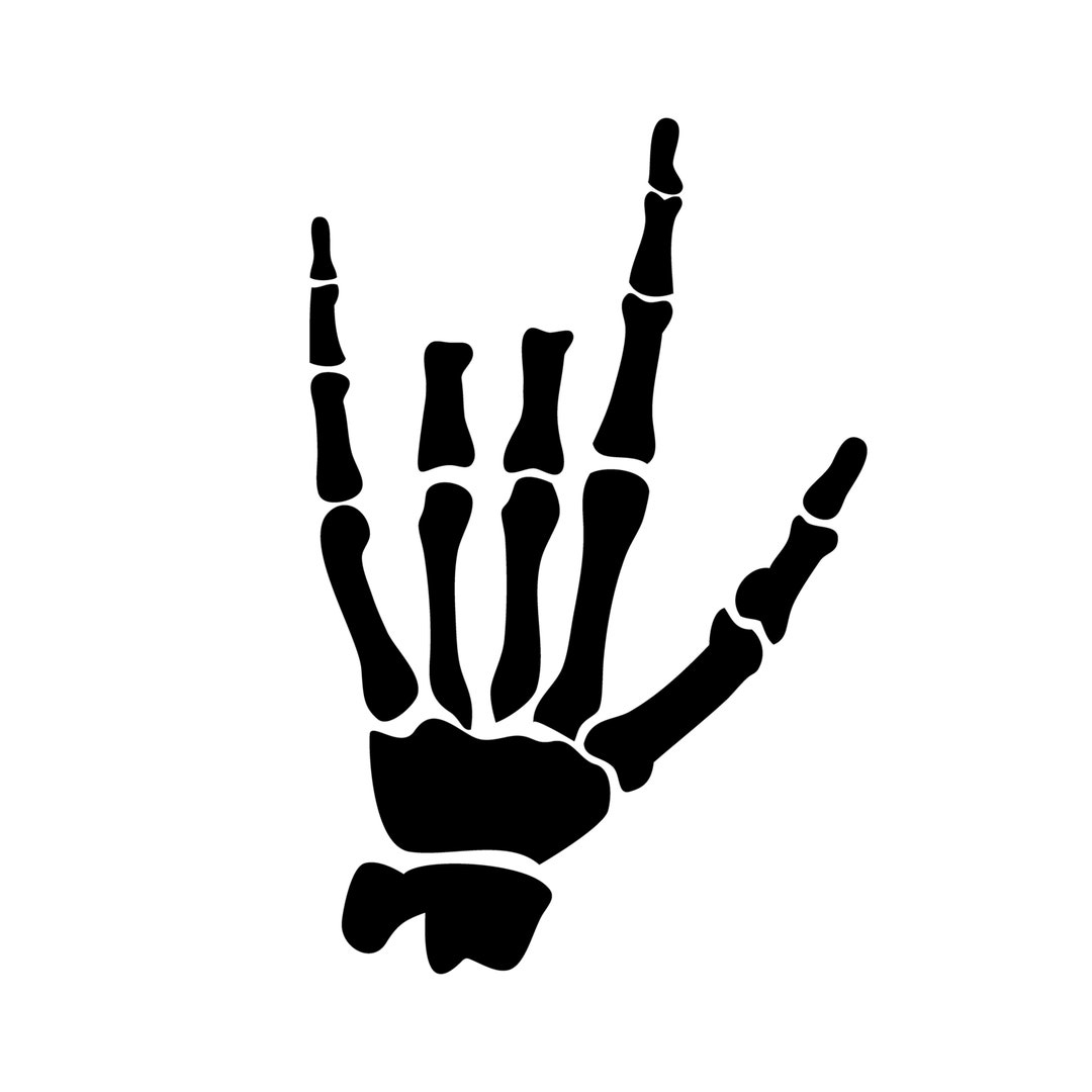 Skeleton Hand, I Love You, Sign Language, ASL Decal | Vinyl Car Decal ...