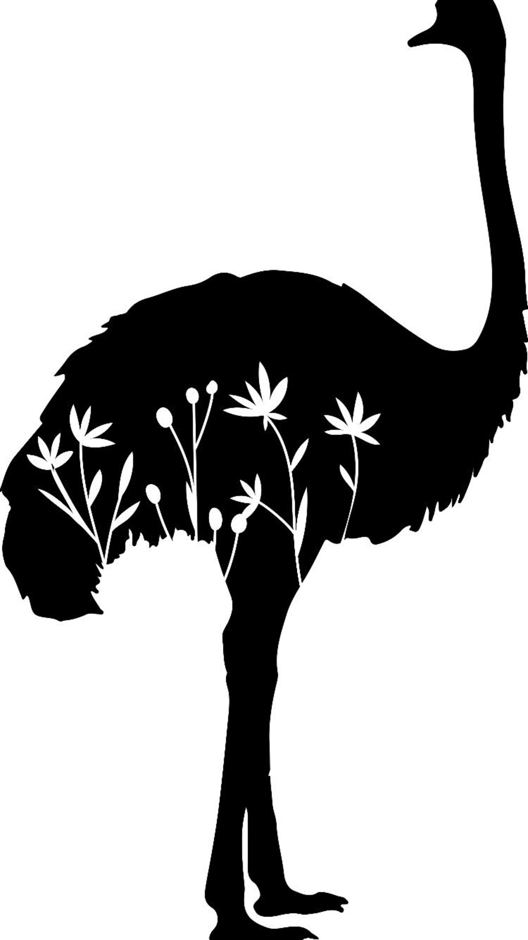 Floral Ostrich Decal | Vinyl Car Decal | Window Decal | Laptop Decal ...