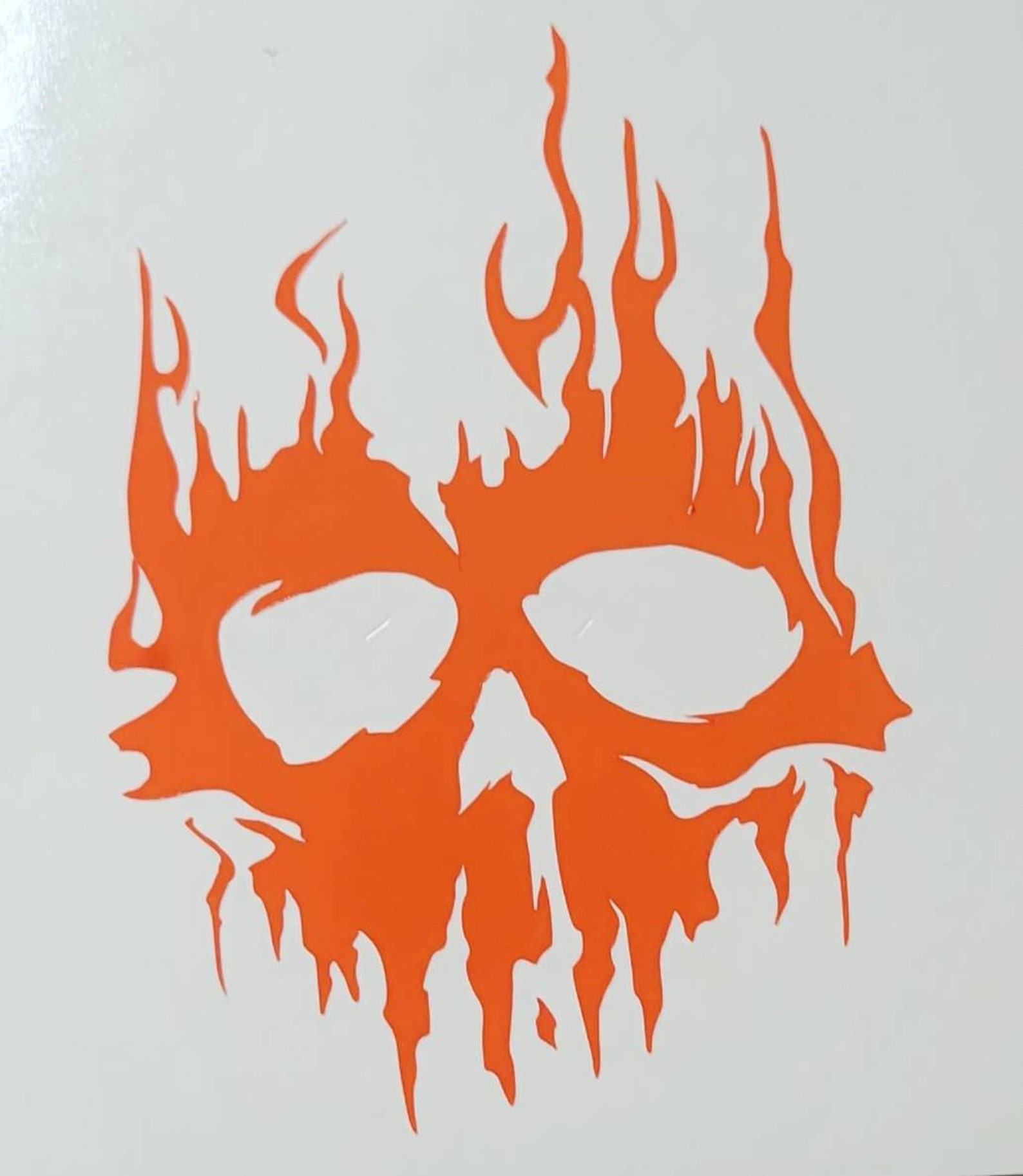 Flame Skull Decal | Vinyl Car Decal | Window Decal | Laptop Decal ...