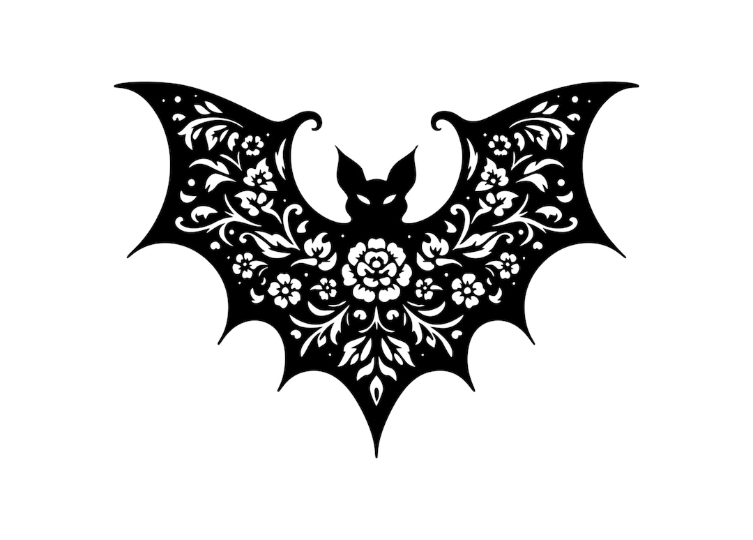 Floral Bat Decal | Vinyl Car Decal | Window Decal | Laptop Decal ...